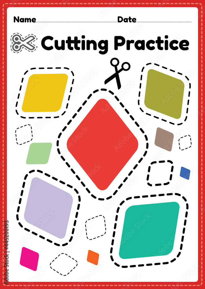 Cutting activity for toddlers for preschool kids to cut the paper with ...