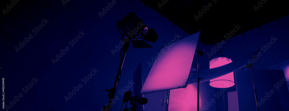 Studio light equipments for photo or film movie video. Light set for ...
