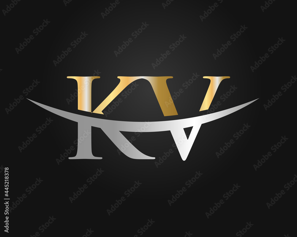 Initial KV logo. KV letter logo design vector template Stock Vector ...