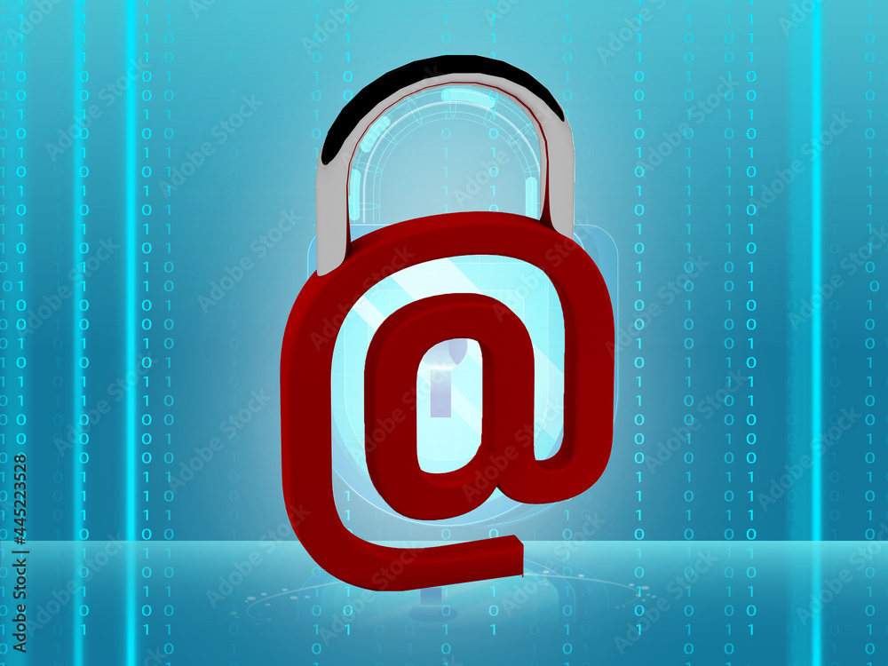 Cyber security and online digital safety concept with a padlock icon ...