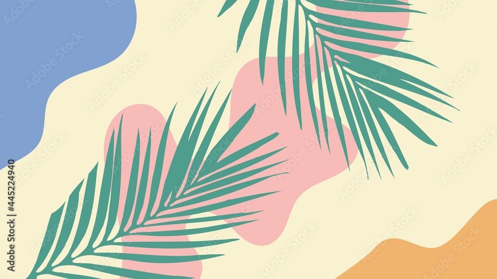 aesthetic background with soft pastel colors with leaf shapes. suitable ...