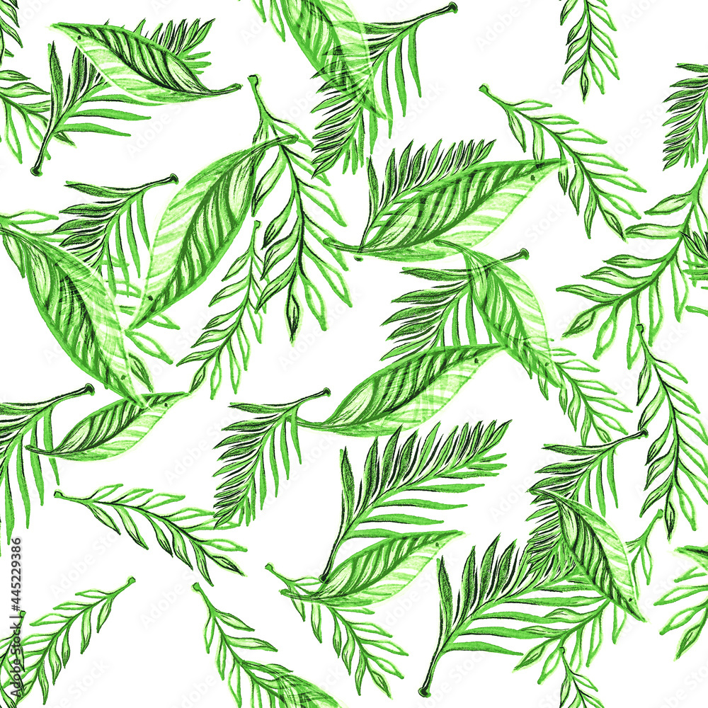 Hawaiian Print Background Green