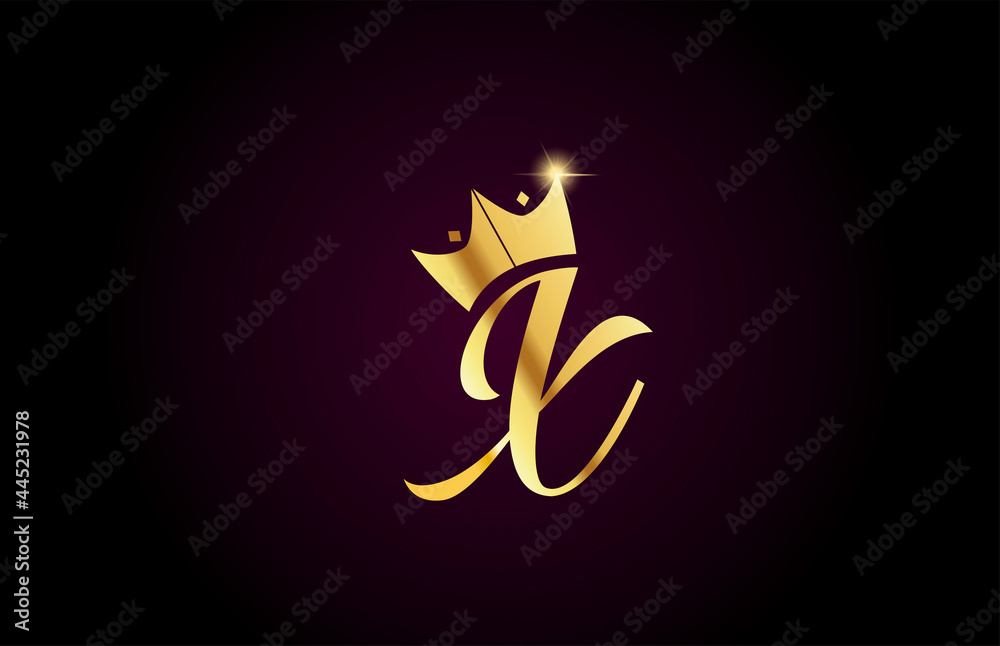 X alphabet letter icon design with king crown template Stock Vector ...