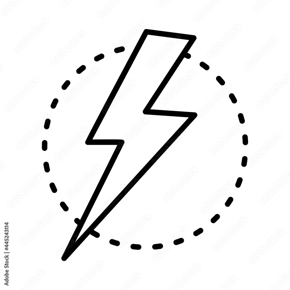 Electic Energy Vector Line Icon Design Stock Vector | Adobe Stock