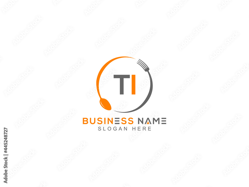 Letter TI Logo, restaurants ti logo icon with line style knife vector ...