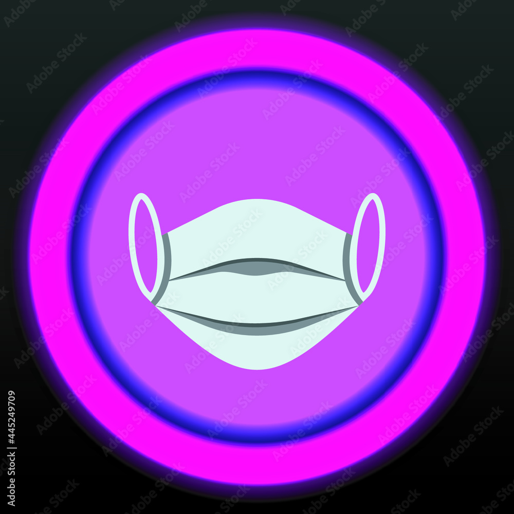Food button, Mask on Pink and purple button vector illustration in ...