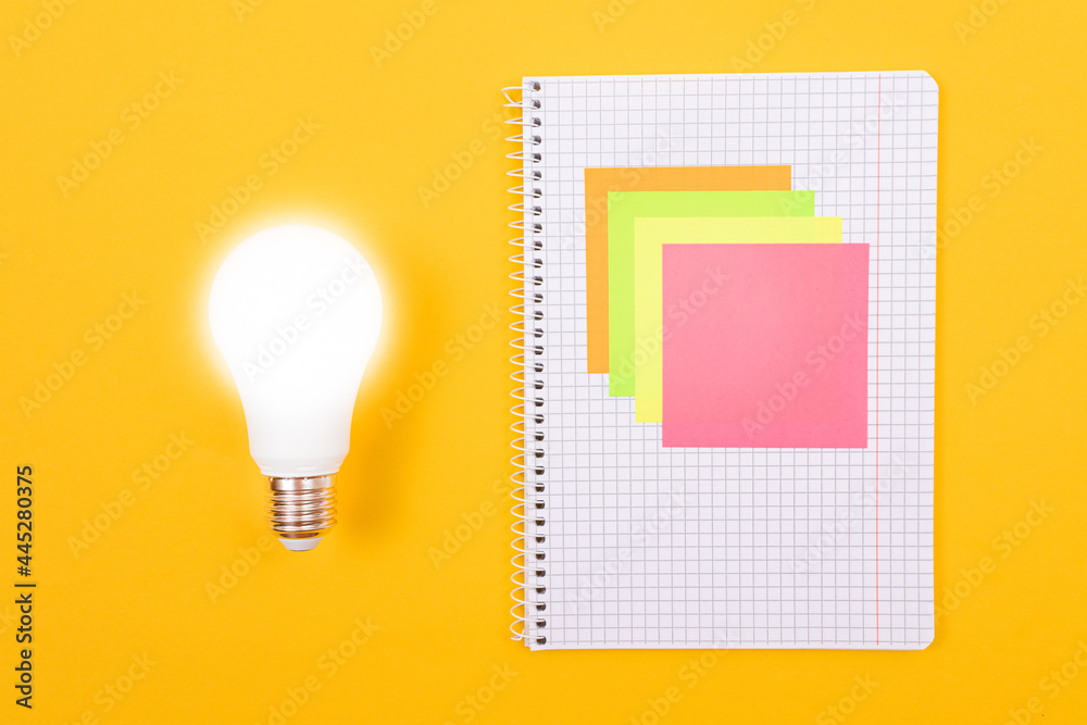 An Idea Concept - Glowing Power Saving Lamp and A Notepad with Sticky ...