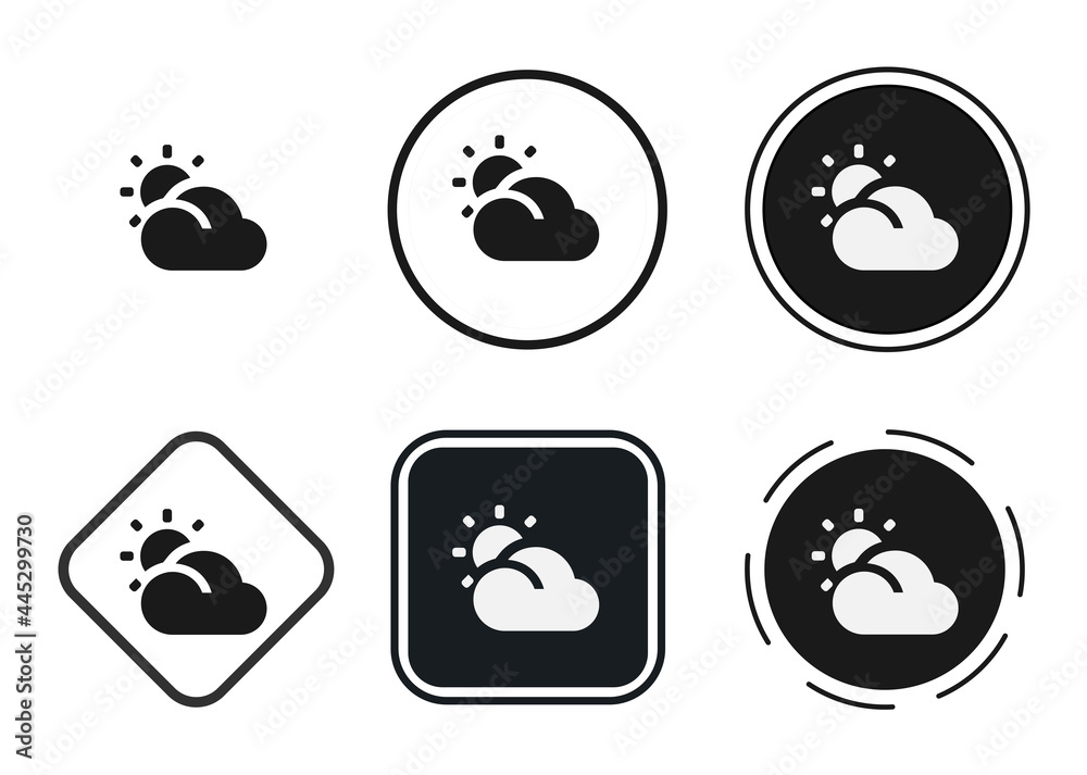 partly sunny icon set. Collection of high quality black outline for web ...