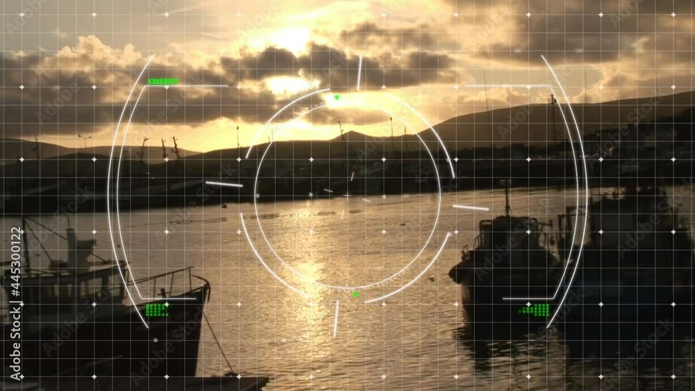 Animation of scope scanning and data processing over landscape Stock ...