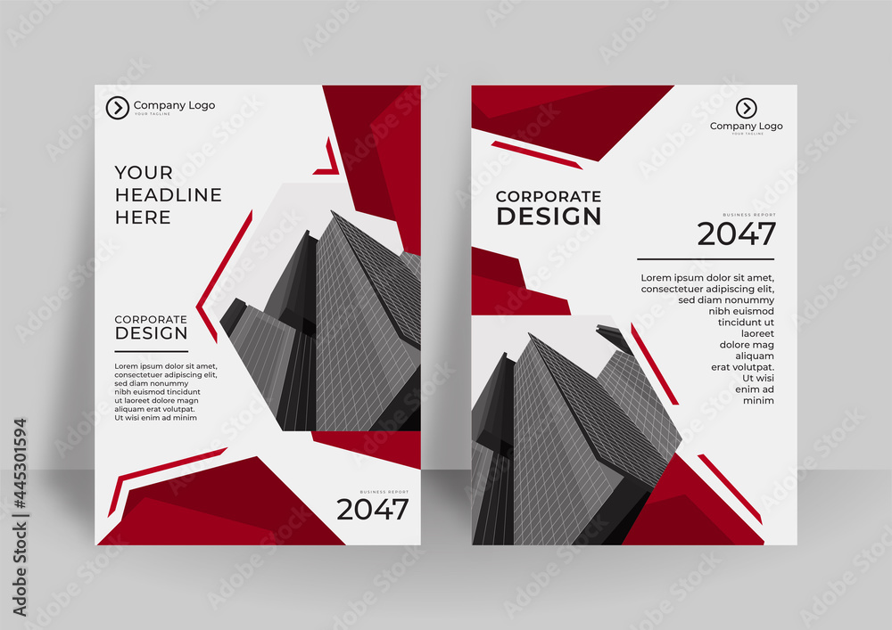 Poster design business corporate cover invitation template. Red flyer ...