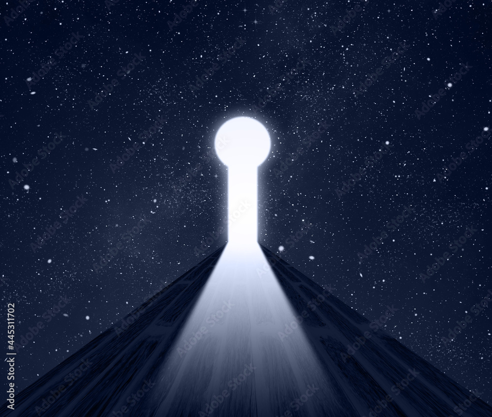 Keyhole door in Cosmos stars background . The Road To success Concept ...