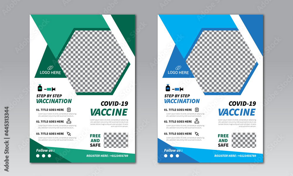 Vaccination flyer design. Vaccine leaflet template. Injection flyer ...