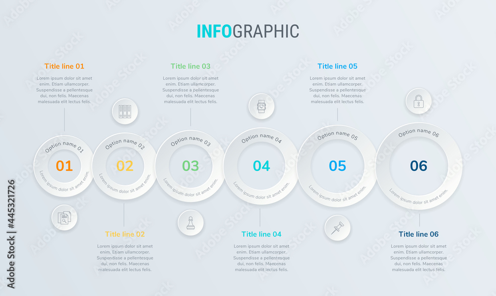 Vector infographics timeline design template with rounded elements ...