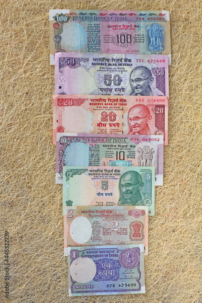 Indian Old vintage paper bank notes background. Valid and Indian ...