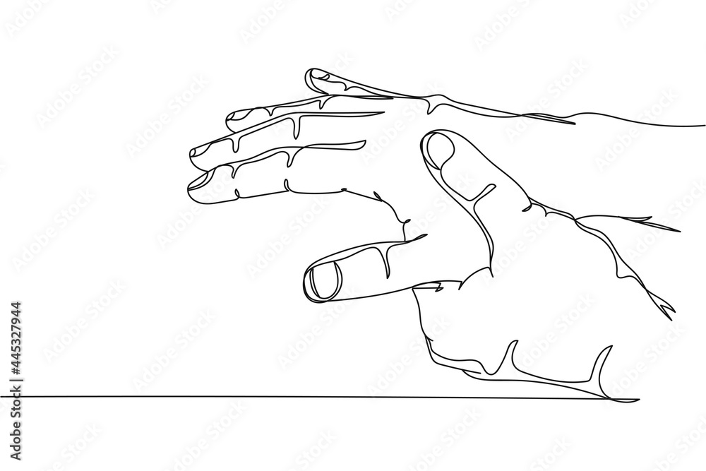 Continuous one line of hand pain in silhouette on a white background ...