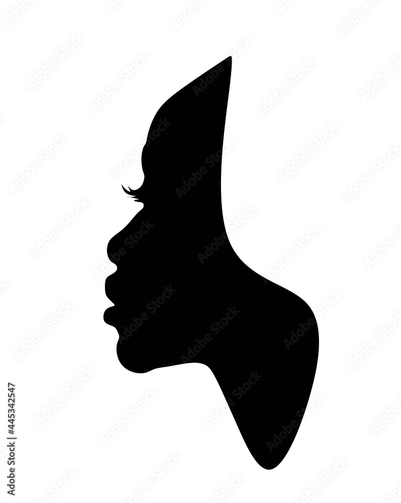 African American Young Girl Woman Lady Vector Portrait Head Face