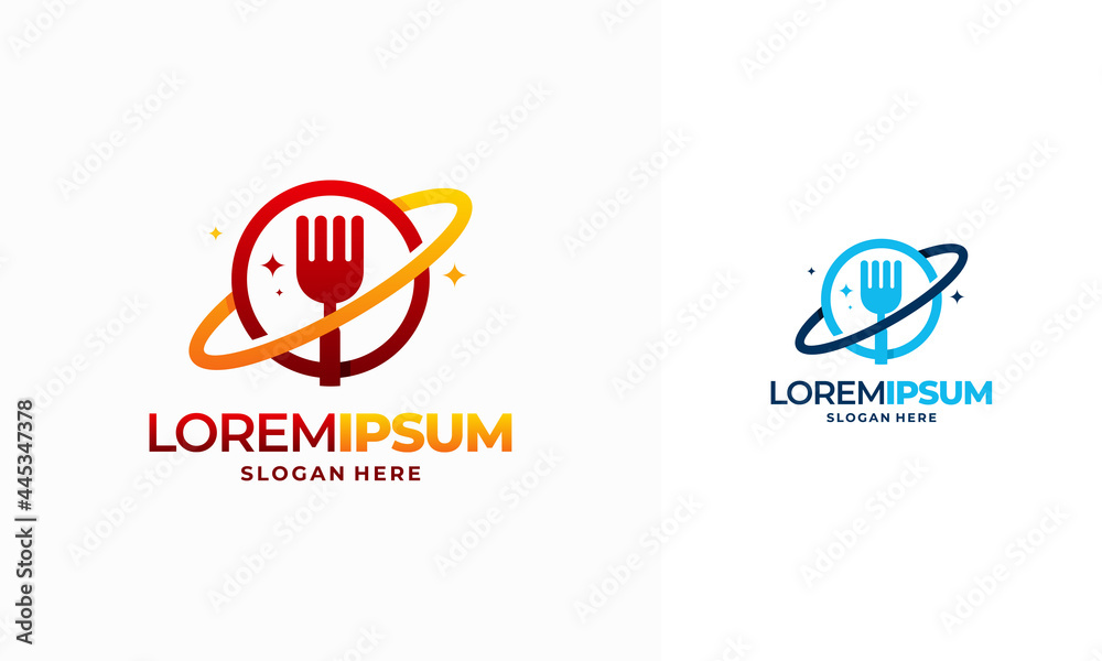 Food Planet logo, World Food logo designs concept vector, Restaurant ...
