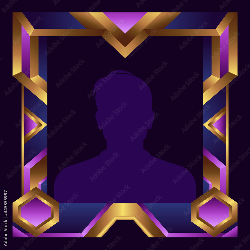 Avatar border gaming design. Elegant Gaming frame border vector design ...