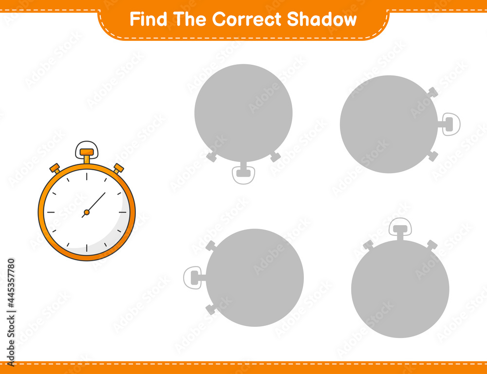 Vetor de Find the correct shadow. Find and match the correct shadow of ...