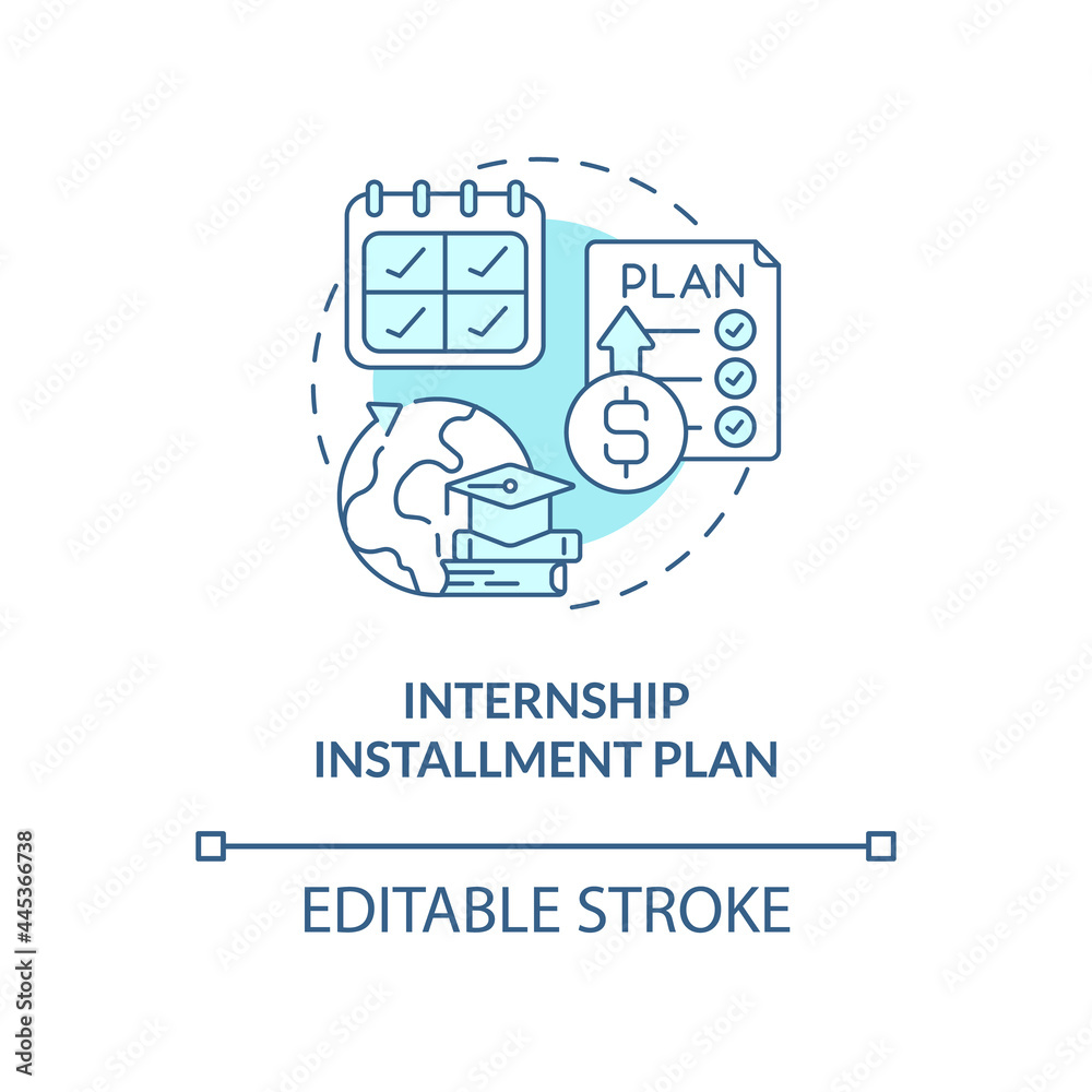 Internship installment plan concept icon. Intern financing option ...