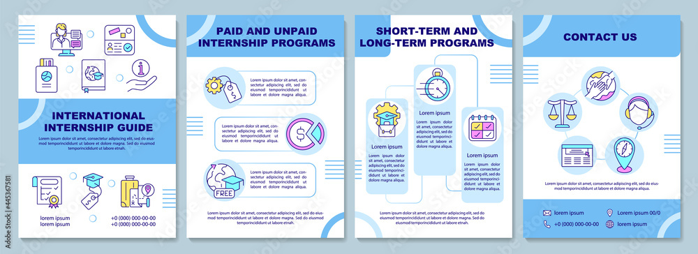 International internship guide brochure template. Unpaid programs ...