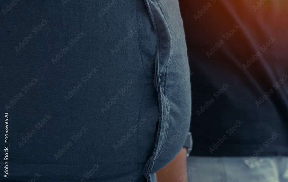 man with overweight.obese man have excessive belly fat; overweight ...