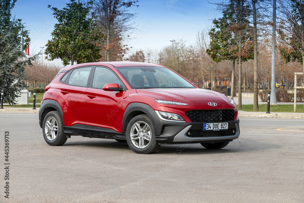 Hyundai Kona is a subcompact five door crossover SUV designed by the ...