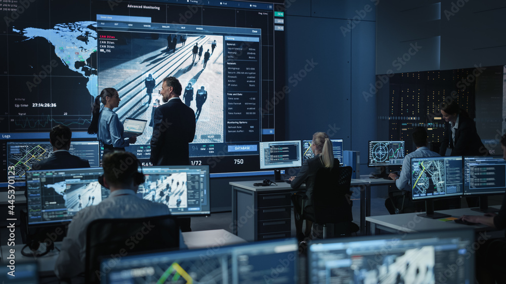 Middle Aged Male and Female Government Officers Discuss Working Matters ...