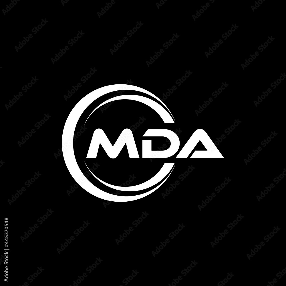 MDA letter logo design with black background in illustrator, vector ...