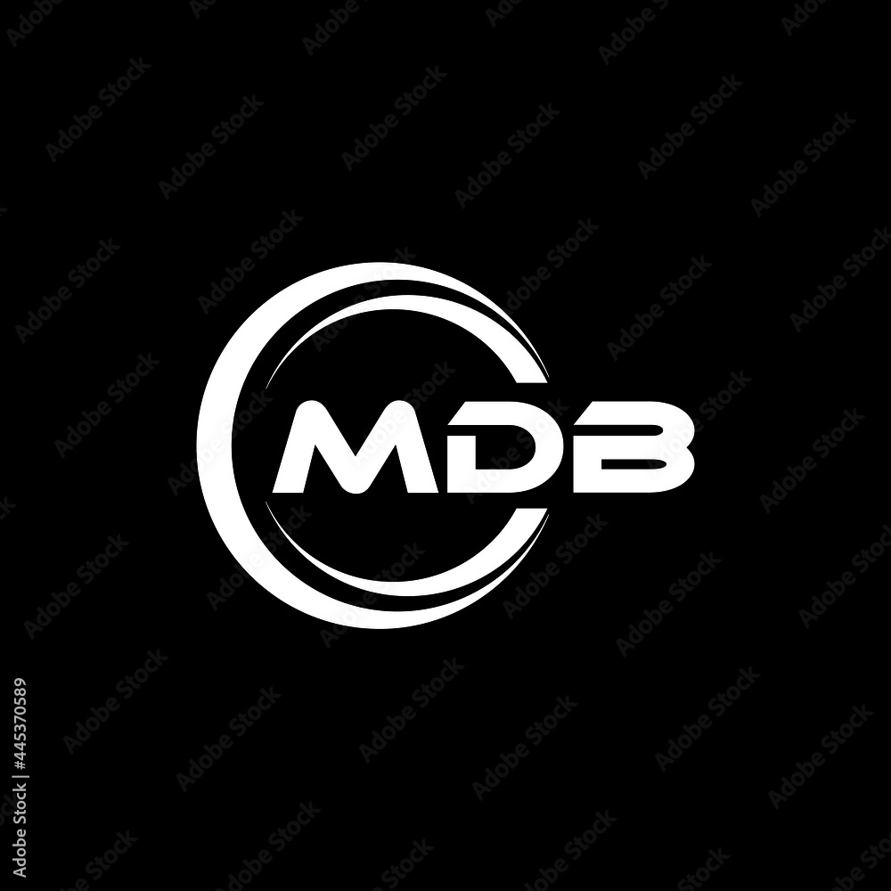 MDB letter logo design with black background in illustrator, vector ...
