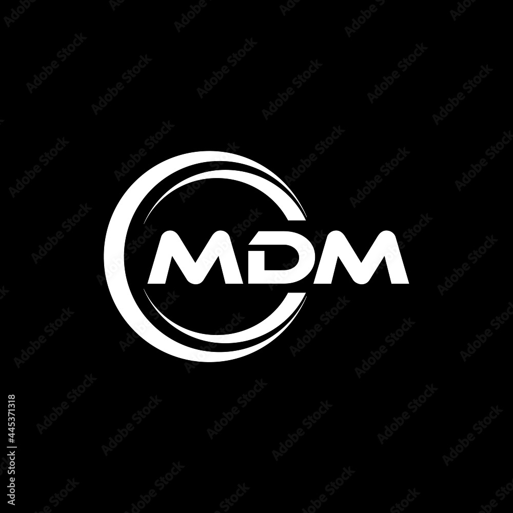 Vecteur Stock MDM letter logo design with black background in ...