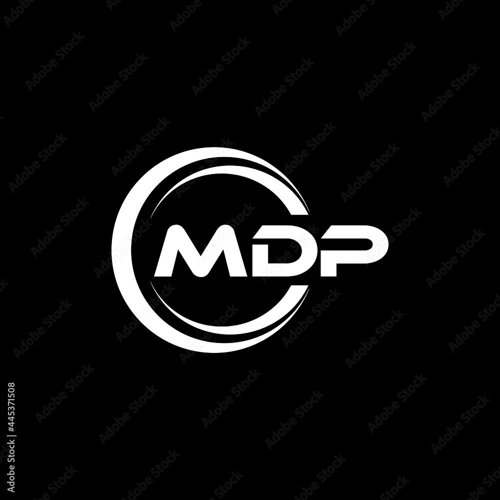 MDP letter logo design with black background in illustrator, vector ...