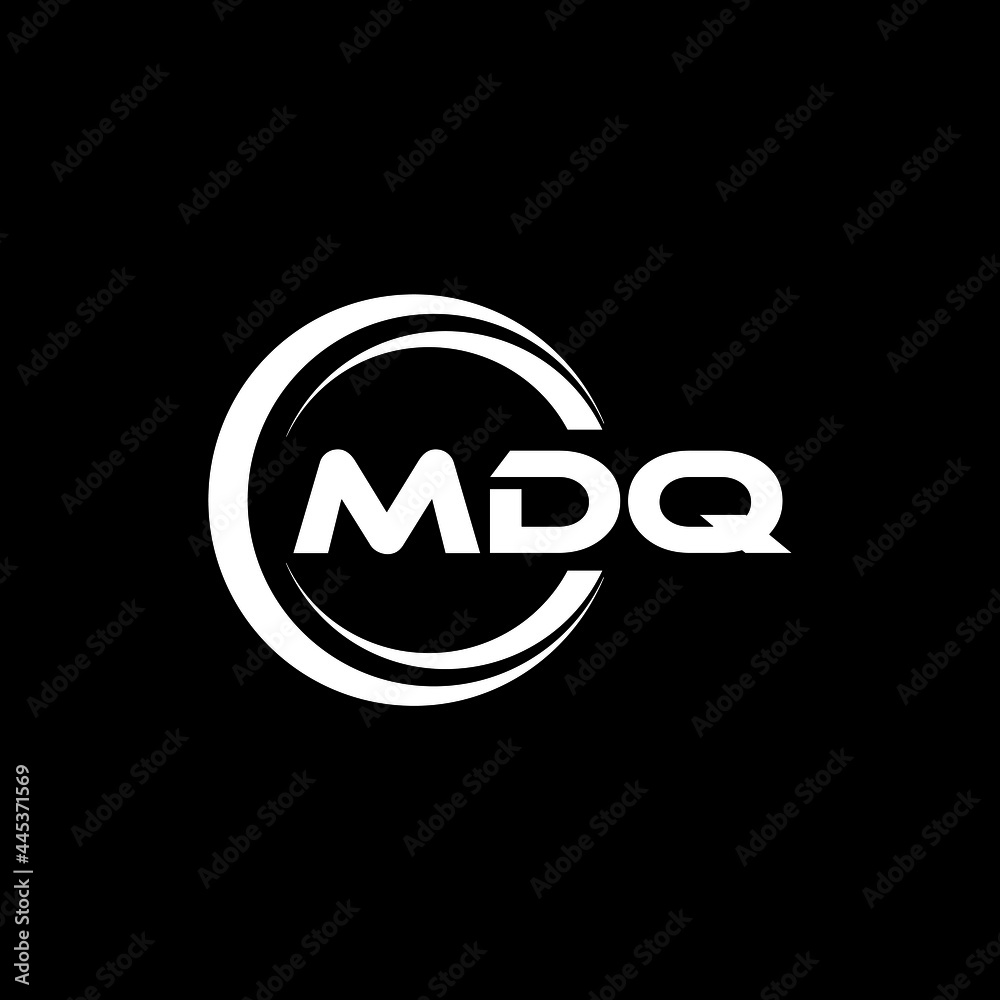 MDQ letter logo design with black background in illustrator, vector ...