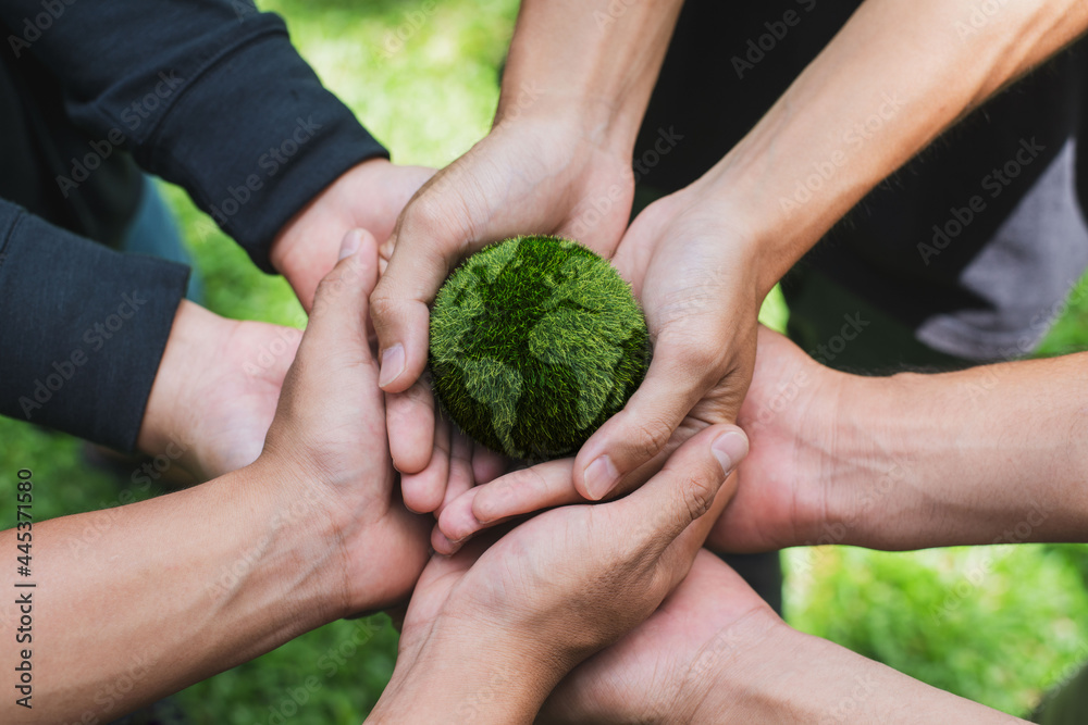 Earth Day. Hands adult Teamwork harmony Holding earth on hands ...