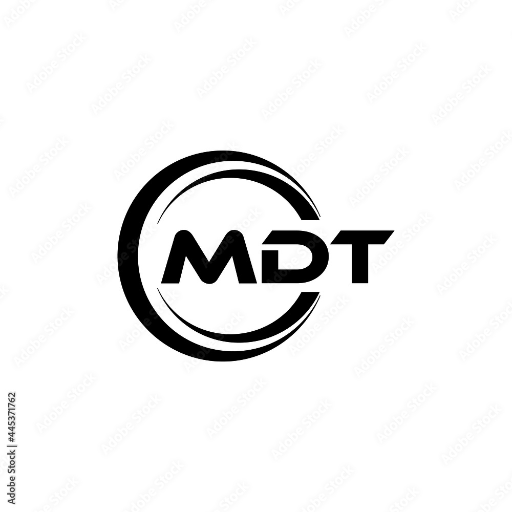 MDT letter logo design with white background in illustrator, vector ...