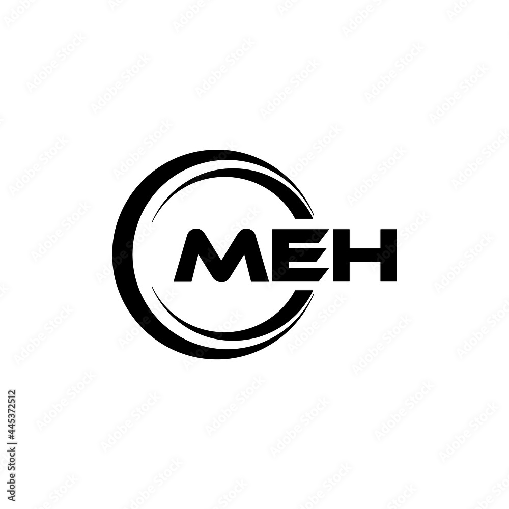 MEH letter logo design with white background in illustrator, vector ...