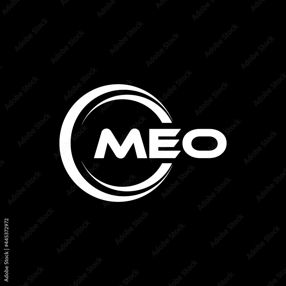 MEO letter logo design with black background in illustrator, vector ...