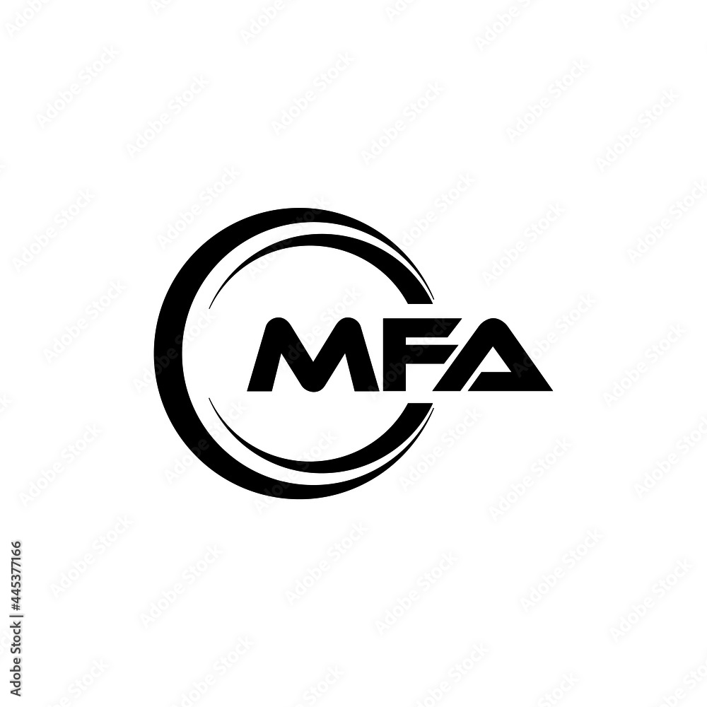 MFA letter logo design with white background in illustrator, vector ...