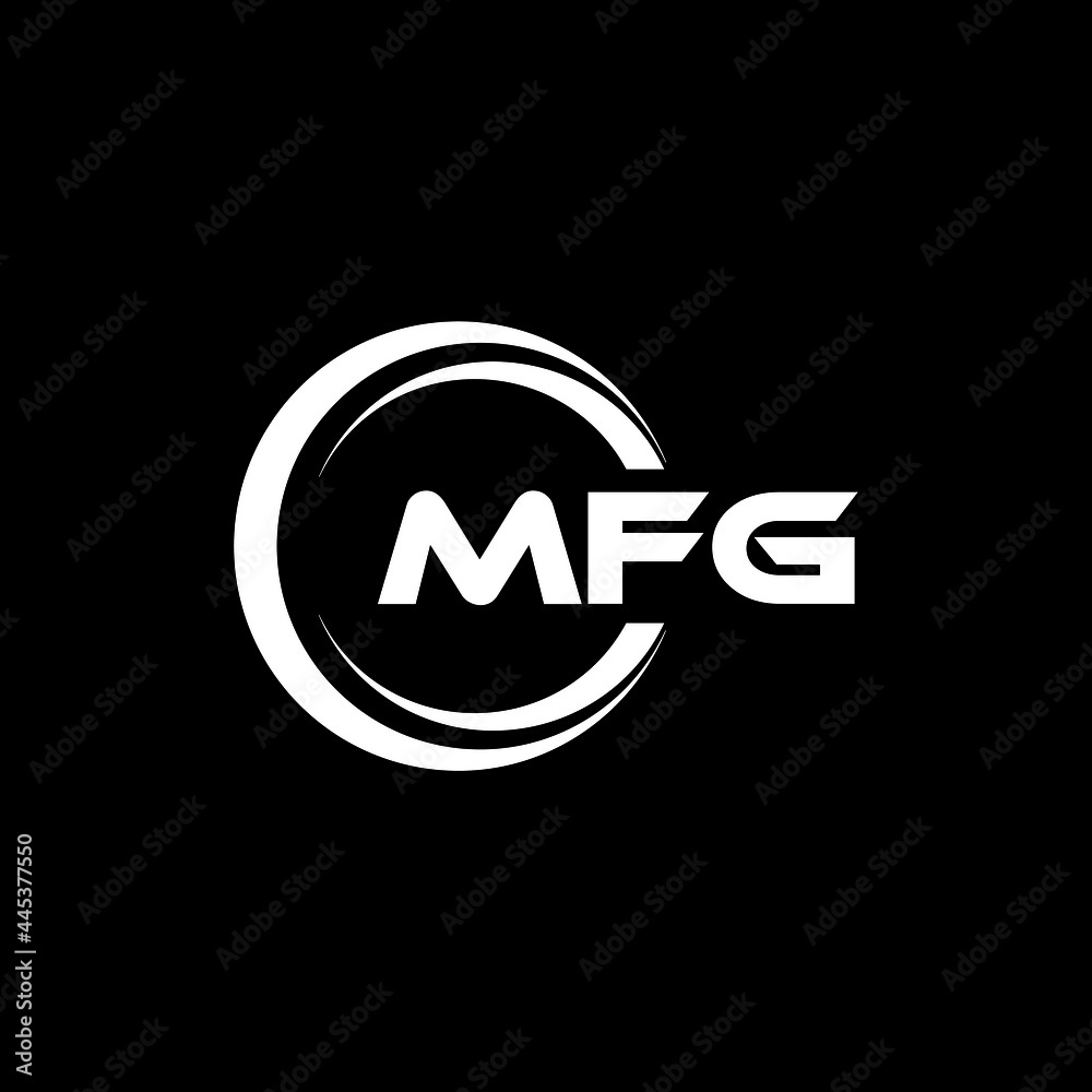 MFG letter logo design with black background in illustrator, vector ...