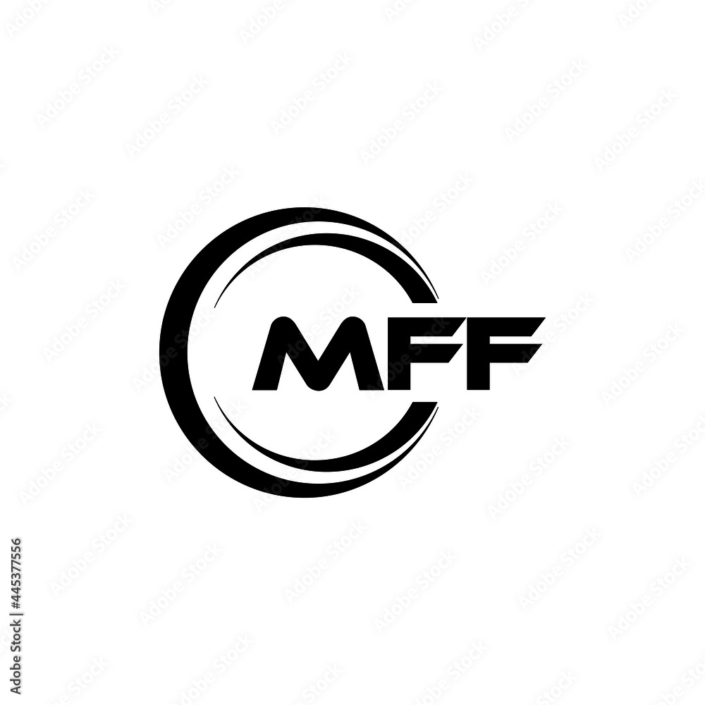 MFF letter logo design with white background in illustrator, vector ...