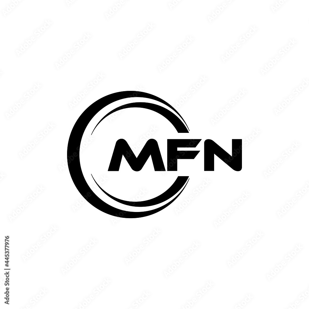 MFN letter logo design with white background in illustrator, vector ...