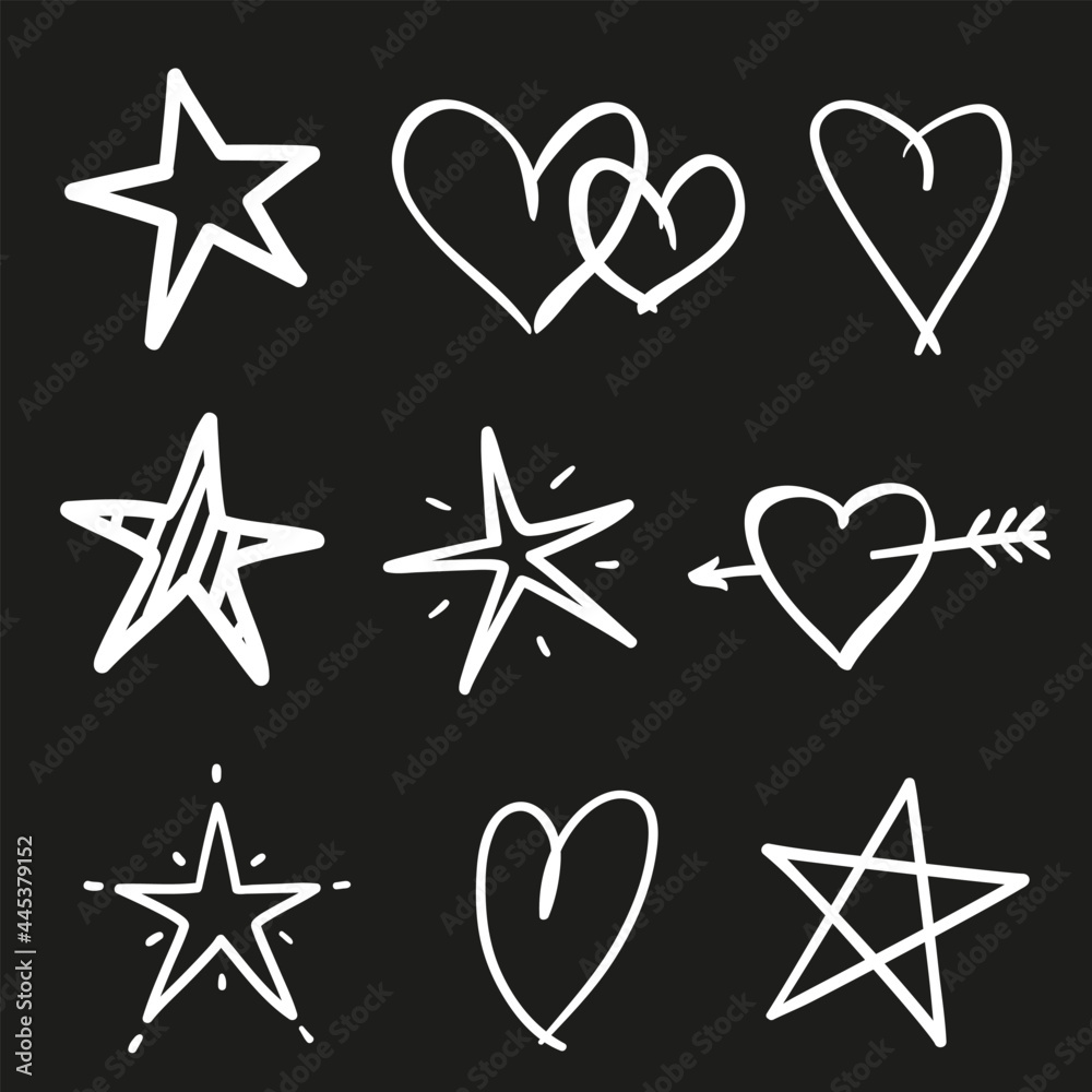 Stars And Hearts Drawings