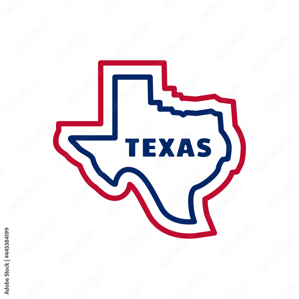 Simple Vector Design texas map Line art style Stock Vector | Adobe Stock