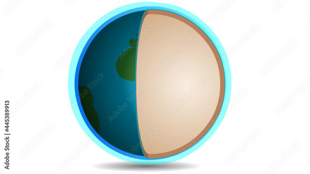 Vidéo Stock Structure earth animation, parts. Solid crust, mantle ...