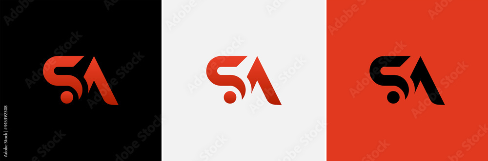 SA Logo Creative Modern Minimal Alphabet S A Initial Letter Mark ...