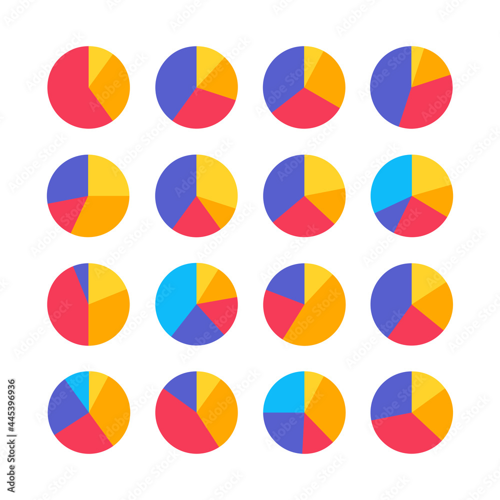 Infographic pie graph set. Vector illustration. Colorful diagram ...