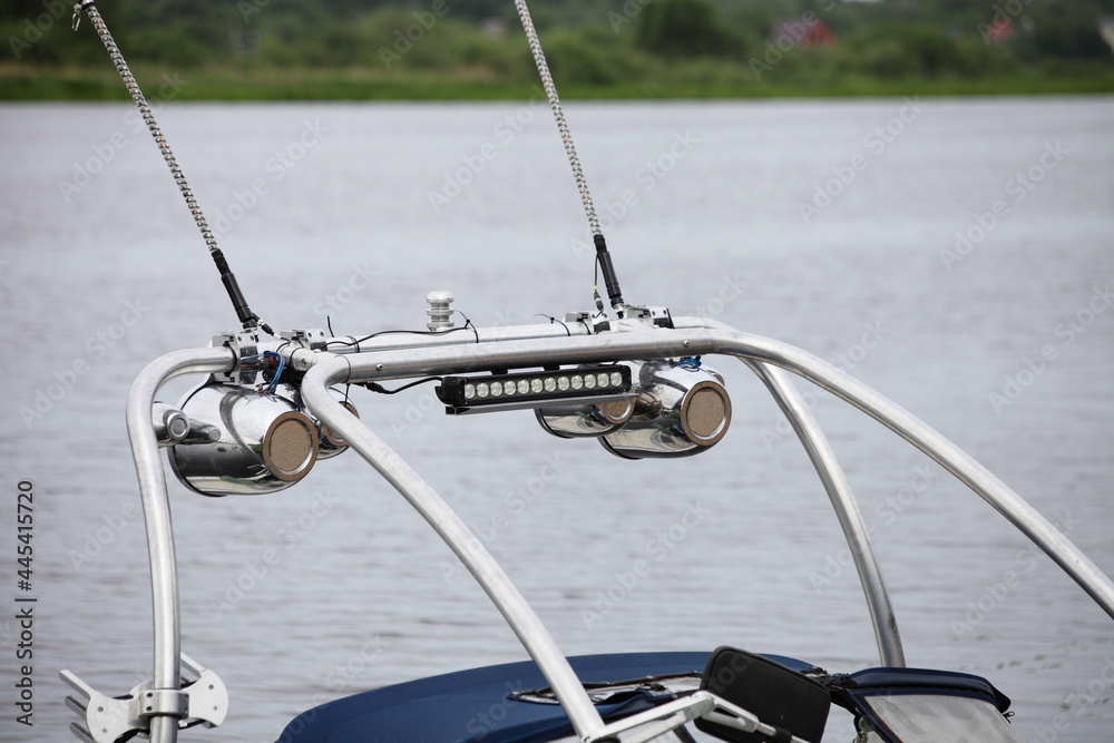 Modern boat chrome shiny sound bar, Audio box acoustic systems ...