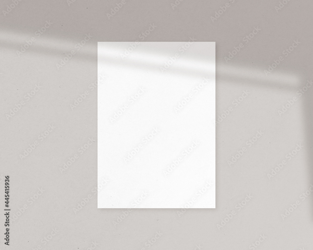 Blank white paper mockup with soft shadow. Mockup scene. Empty paper ...