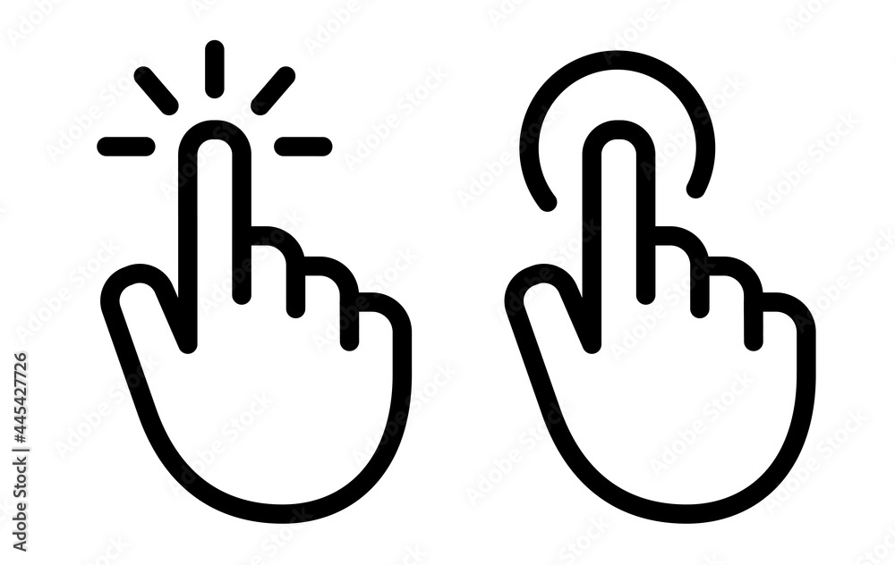 Hand finger click cursors icons vector Stock Vector | Adobe Stock