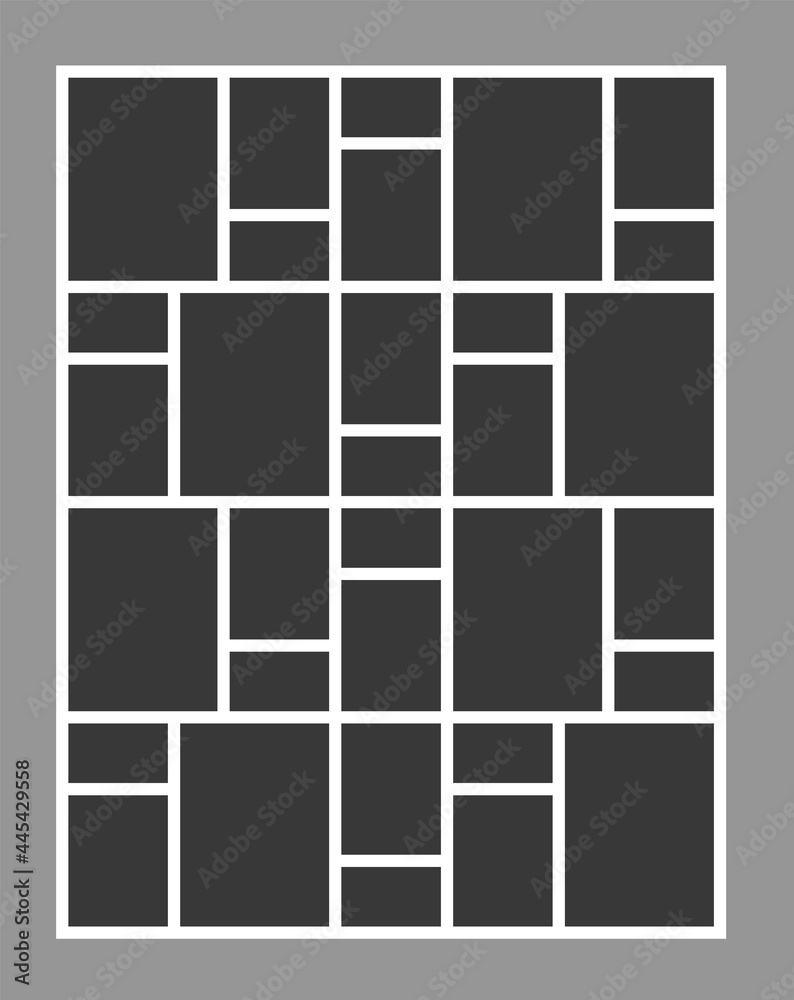 blank college frame photo part or picture. Vector photo frame mockup ...